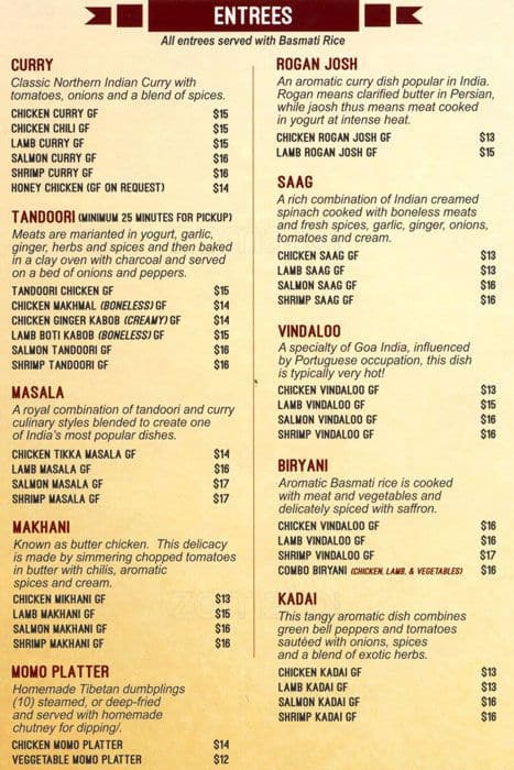 Menu at Yak And Yeti pub & bar, Denver, E Hampden Ave