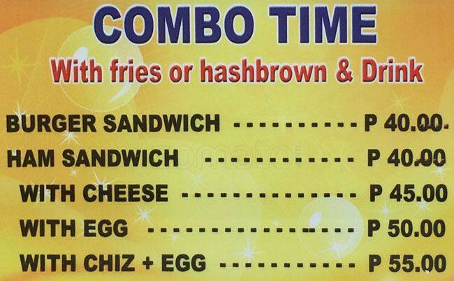 Menu at Burger Time Food Hub restaurant, City of Naga, 6Q55+443