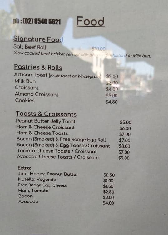 Menu at Three Arrows Coffee cafe, Petersham, Shop 4 89-97 New Canterbury Rd