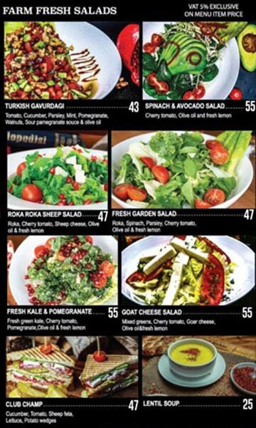 Menu at The Qasab Restaurant / The Pointe Palm Jumeria, Dubai