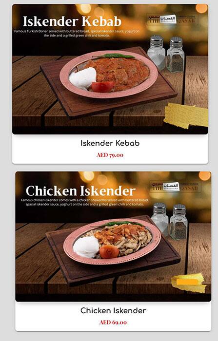 Carta del restaurante The Qasab, Dubai