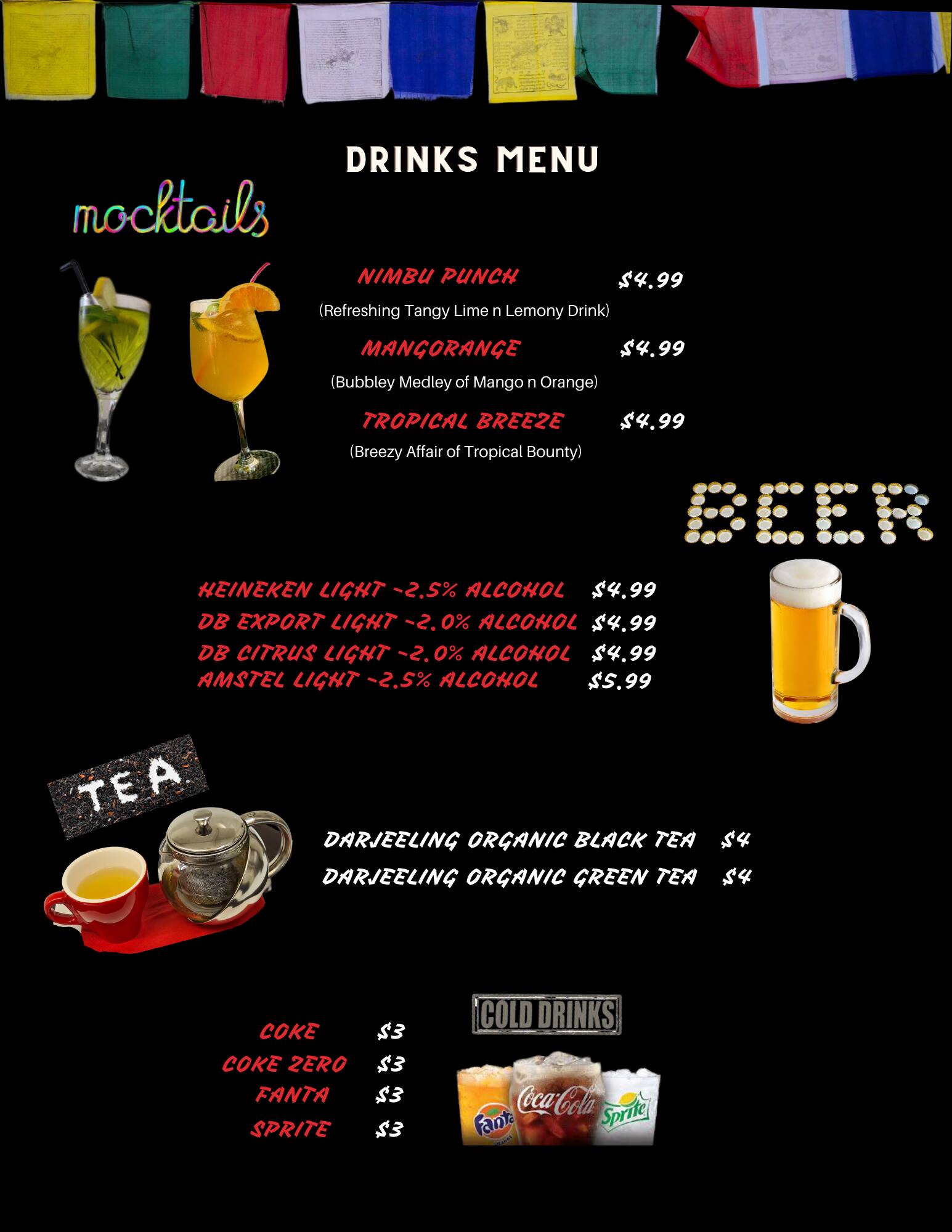 Menu at Momo Junction restaurant, Auckland