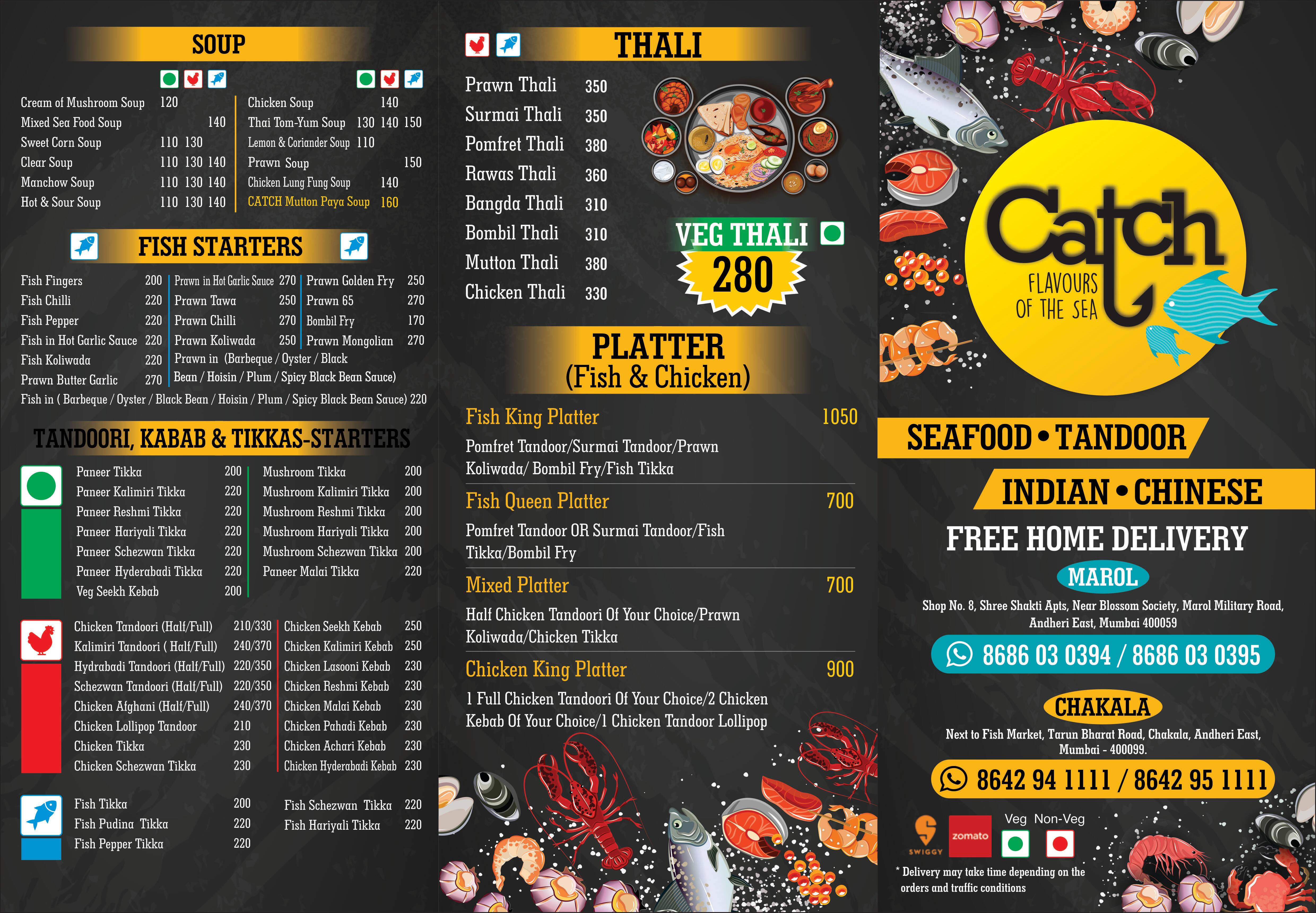 Menu of Catch Flavours Of The Sea, Marol, Mumbai