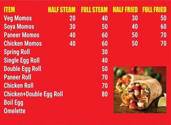Menu of Momos & Me, Sector 37, Faridabad