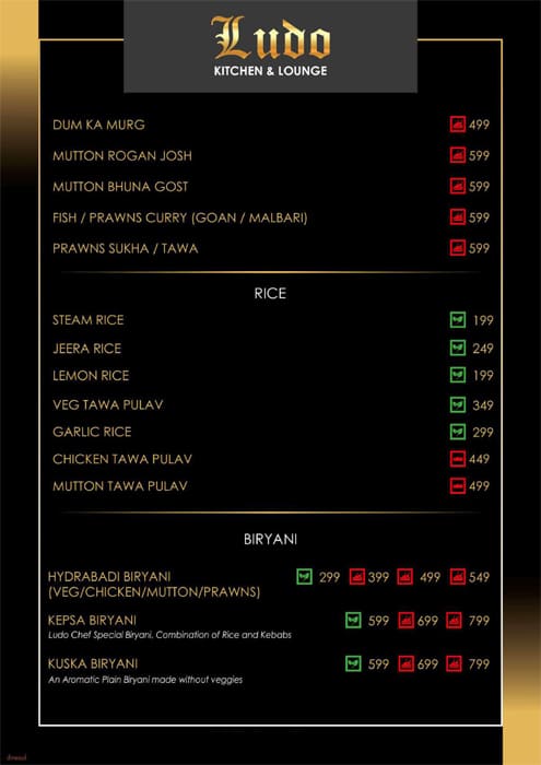 Menu at Ludo Kitchen & Lounge Best Live Music & Lounge Bar in Mira Road ...