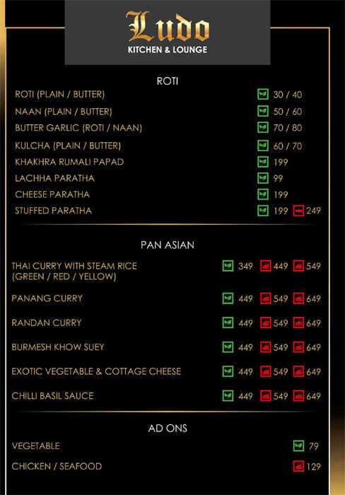 Menu at Ludo Kitchen & Lounge Best Live Music & Lounge Bar in Mira Road ...