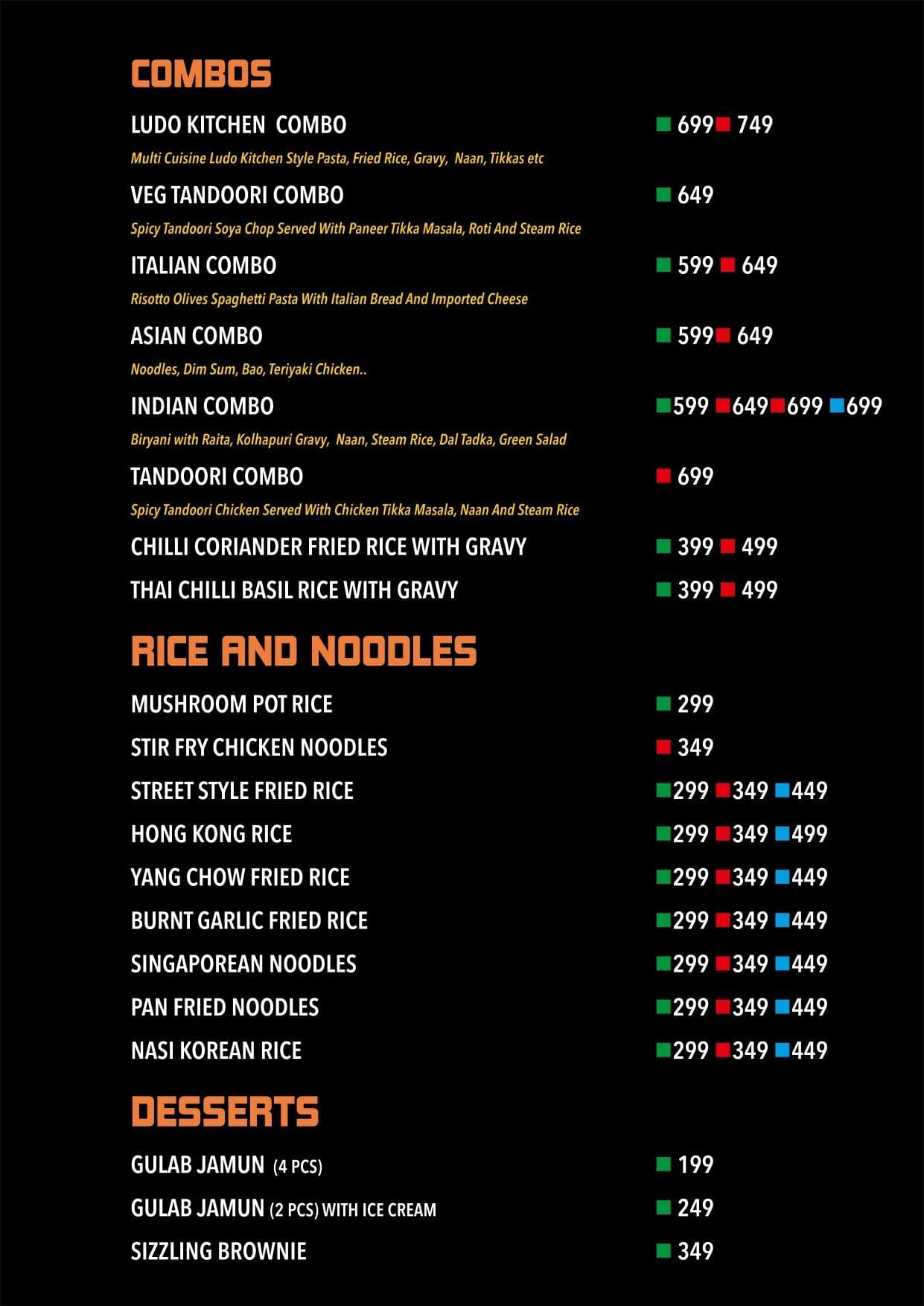 Menu at Ludo Kitchen & Lounge Best Live Music & Lounge Bar in Mira Road ...