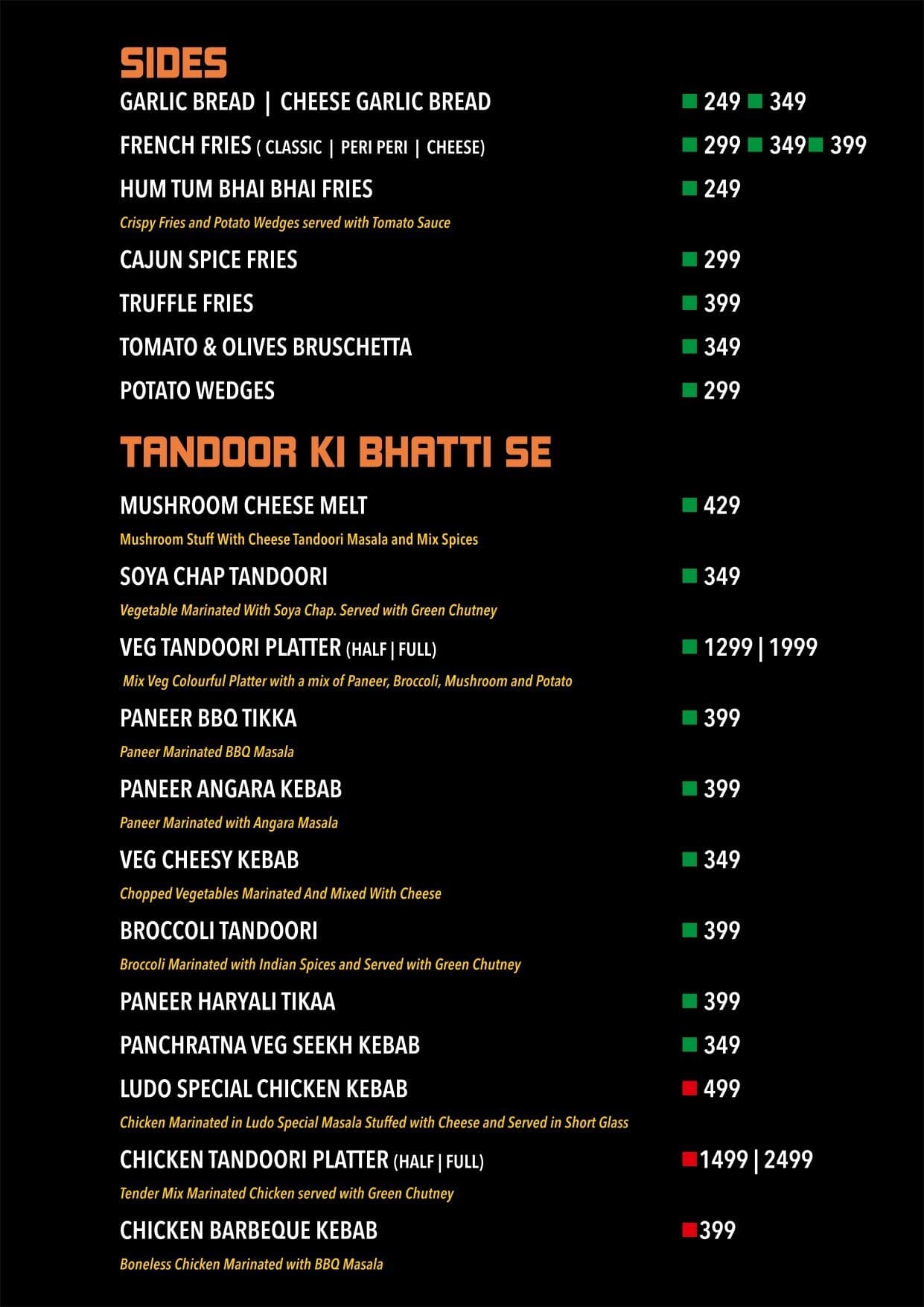 Menu at Ludo Kitchen & Lounge Best Live Music & Lounge Bar in Mira Road ...