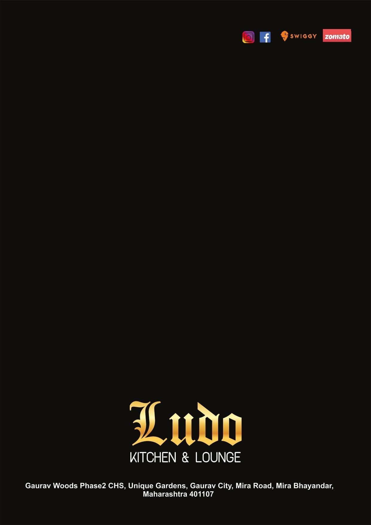 Menu at Ludo Kitchen & Lounge Best Live Music & Lounge Bar in Mira Road ...