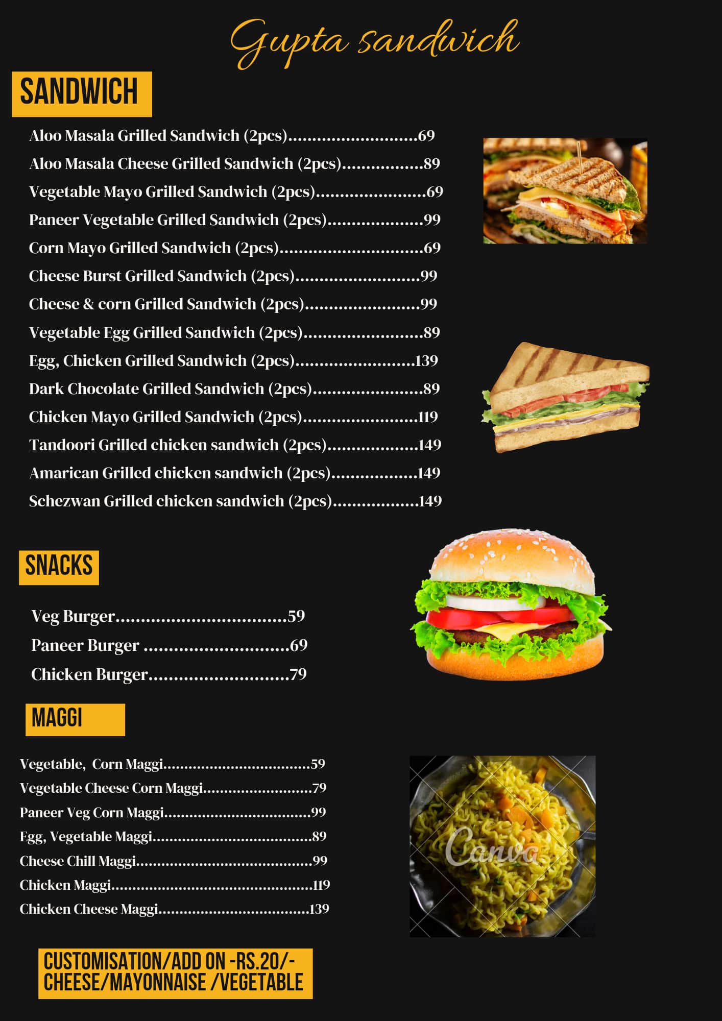 Menu of The Authentic Chai Wala, Paddapukur, Kolkata