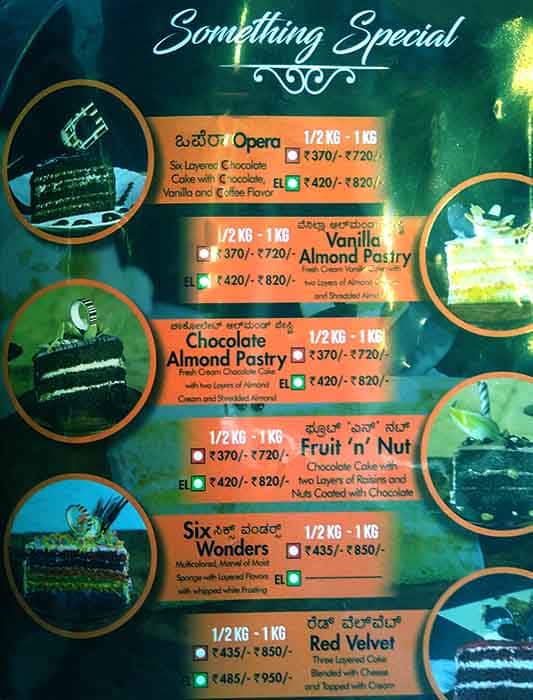 Menu at Amma's Pastries, Bengaluru, 86