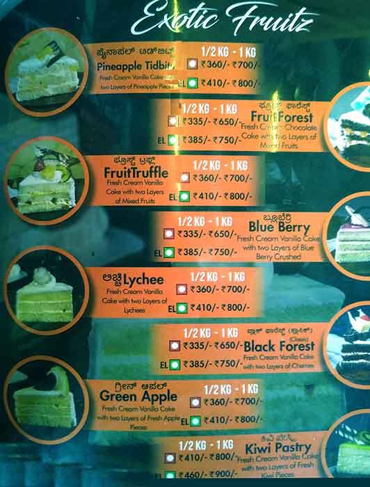 Menu at Amma's Pastries, Bengaluru, 86