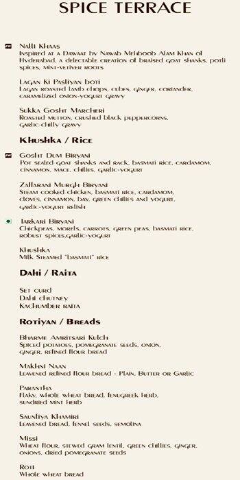 Spice Terrace - JW Marriott, Lavelle Road, Bangalore - Zomato