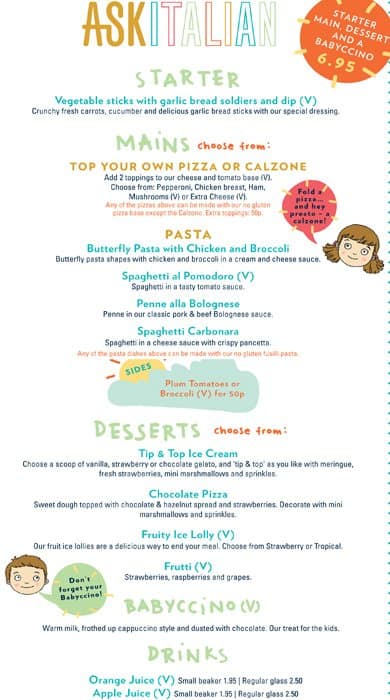 Menu at ASK Italian - Gloucester Arcade pizzeria, London, 23-24 ...