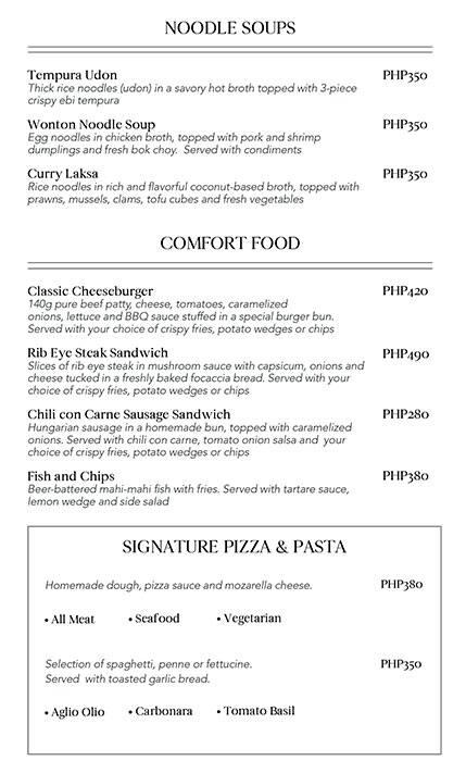Menu at LiLi - New Coast Hotel Manila restaurant, Manila