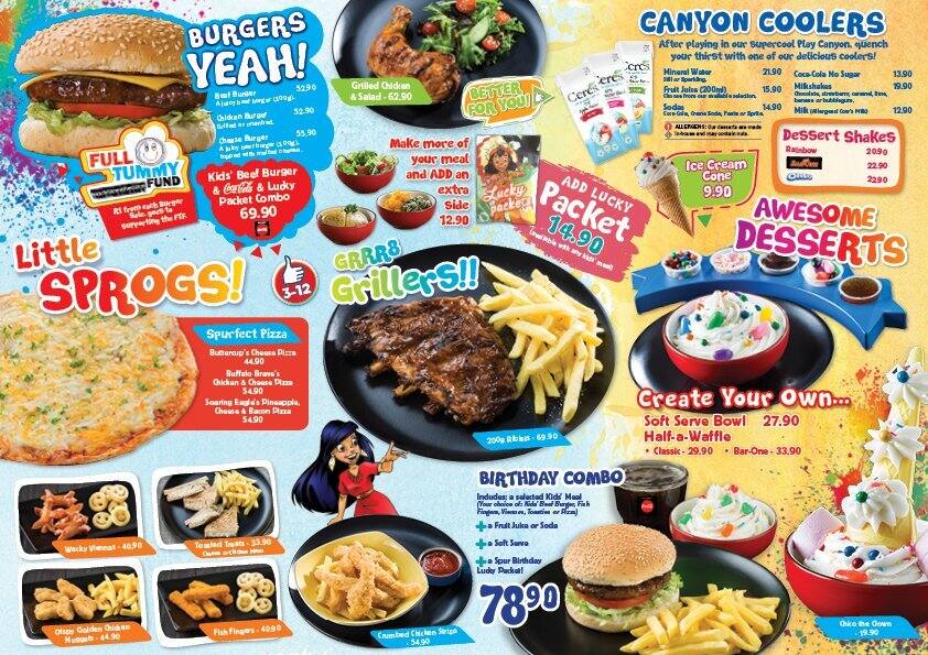 Menu at South Dakota Spur Steak Ranch restaurant, Johannesburg South, F104