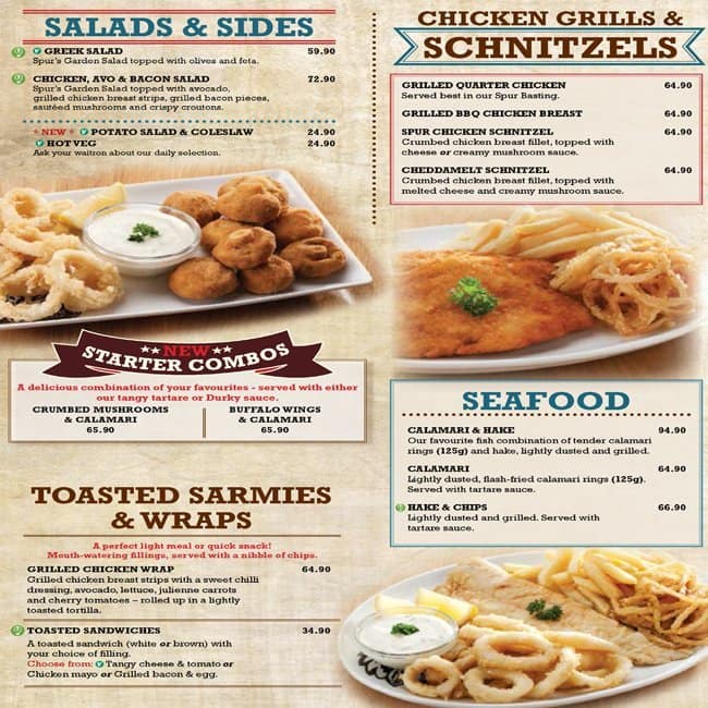 Menu at Misty Lake Spur Steak Ranch restaurant, Germiston