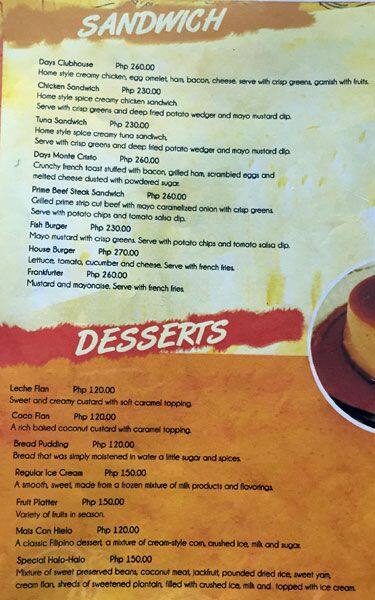 Menu at D'Best VIP Club Inc, Lapu-Lapu City, Days Hotel