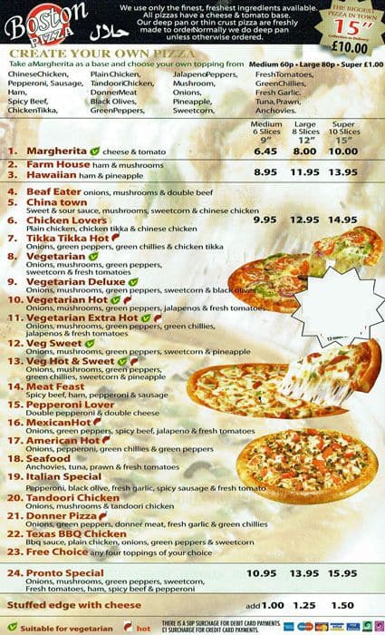 Boston Pizza Menu, Menu for Boston Pizza, Hanwell, London - Zomato UK