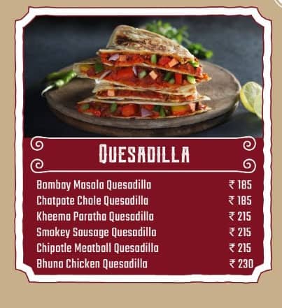 Menu at Scooter Cafe, Gandhinagar