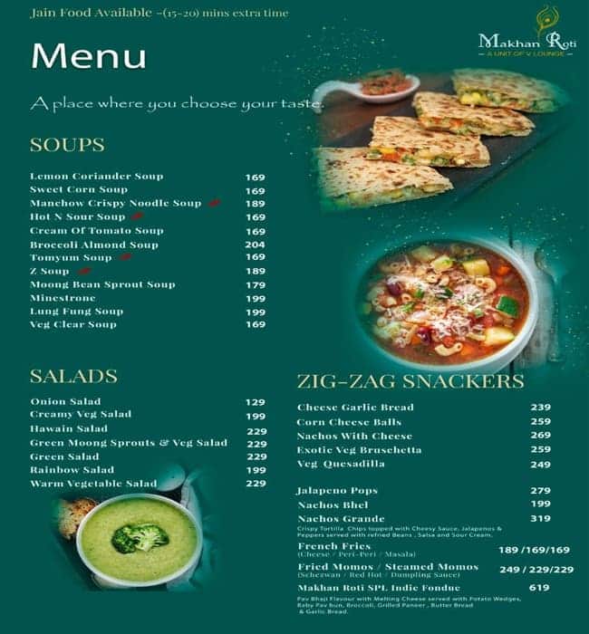 Menu of Makhan Roti, Thousand Lights, Chennai