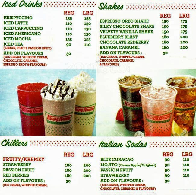 Menu at Krispy Kreme, New Delhi, JMD Mall