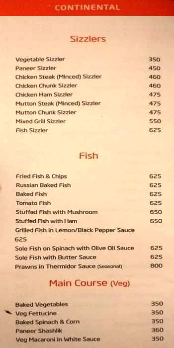 Menu of Prez Restaurant - Since 1976, Karanpur, Dehradun