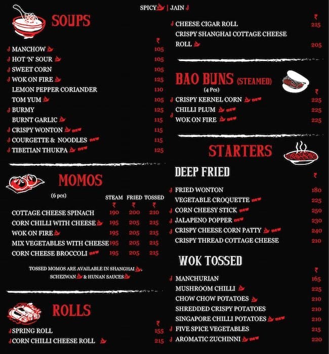 Wok On Fire Menu,Menú para Wok On Fire, Piplod, Surat - Zomato