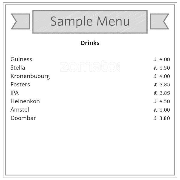 Menu at The Hemingford Arms pub & bar, London