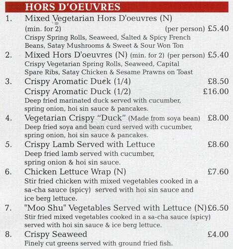 Menu at Welcome Inn, 49 High Street - Restaurant prices