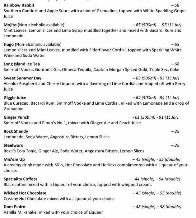 Menu at Rabbit Hole Hotel & Restaurant, Krugersdorp