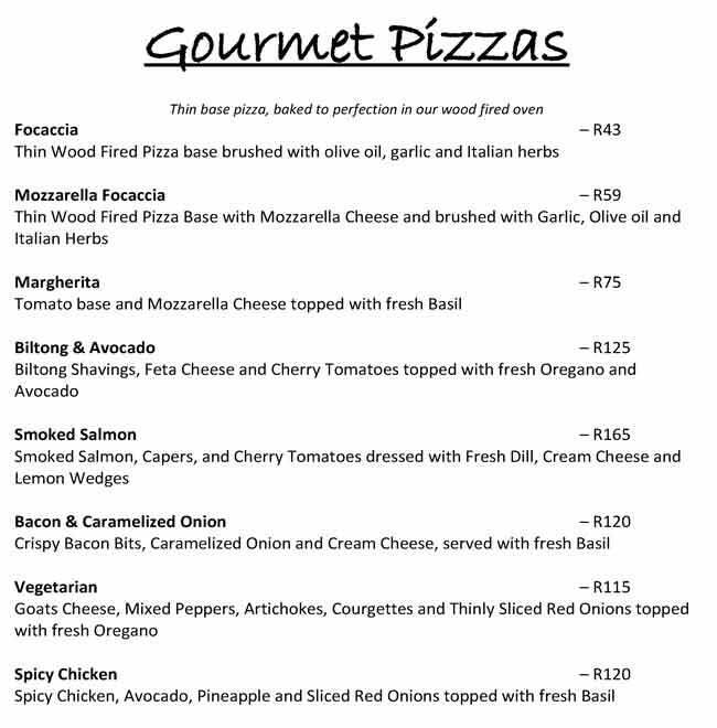 Menu at Rabbit Hole Hotel & Restaurant, Krugersdorp