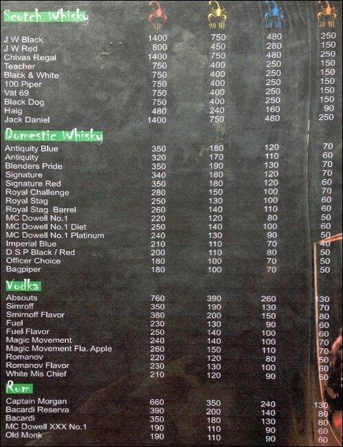 Menu at Hotel Vivanta, Pune, F2QF+CX6