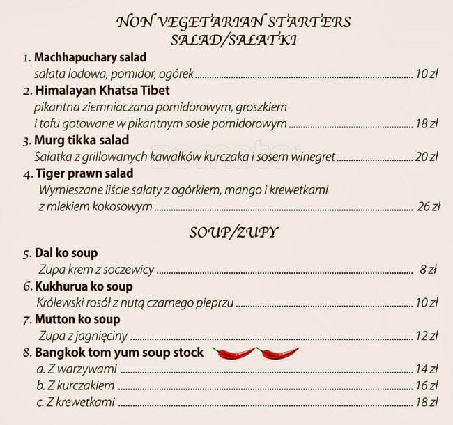 Carta de everest lounge Food Music & Bar, Legionowo