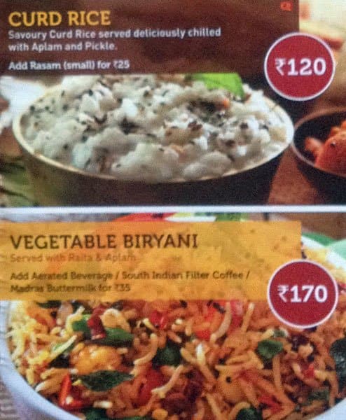 Menu at Sagar Ratna, Indore, PV6G+X4X