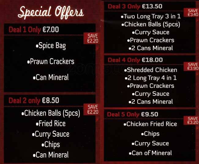 Menu at The Leaf restaurant, Dublin