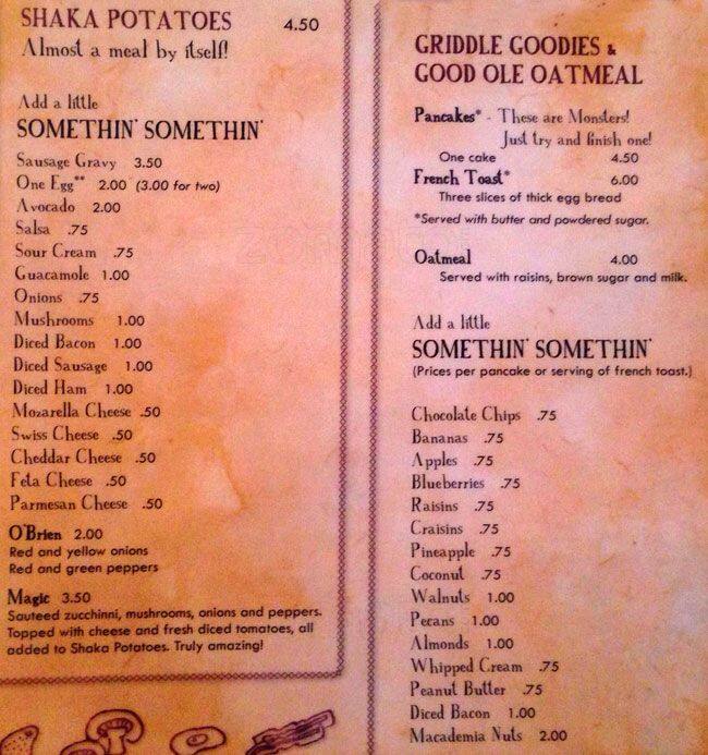 Menu at Shakabrah pub & bar, Tacoma