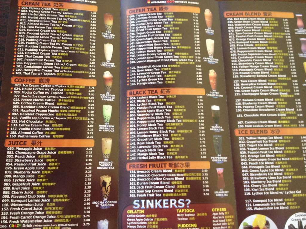 Teapioca Lounge Menu, Menu for Teapioca Lounge, Uptown, Oklahoma City ...
