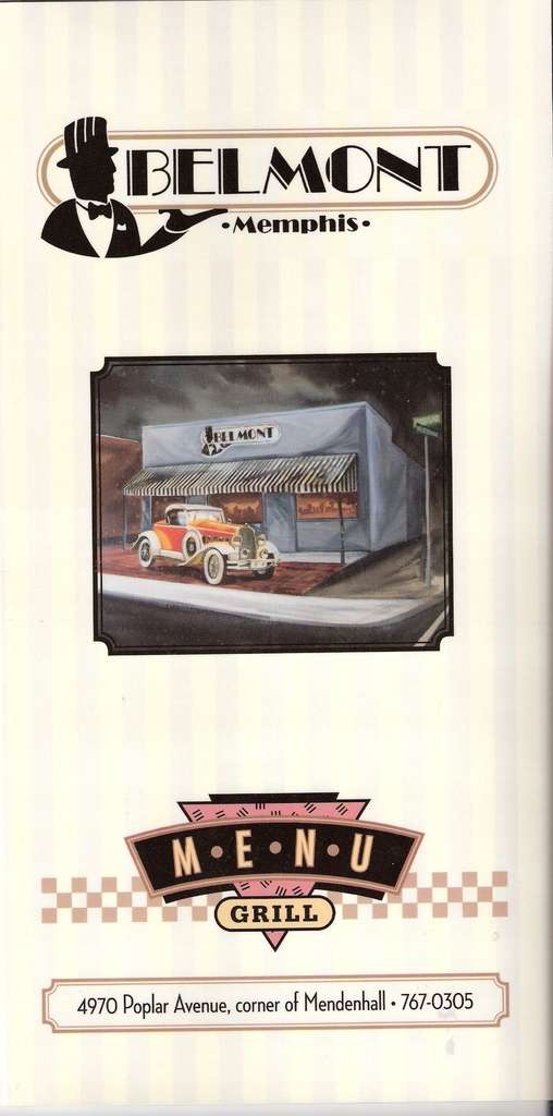Menu at Belmont Grill pub & bar, Memphis, Poplar Ave