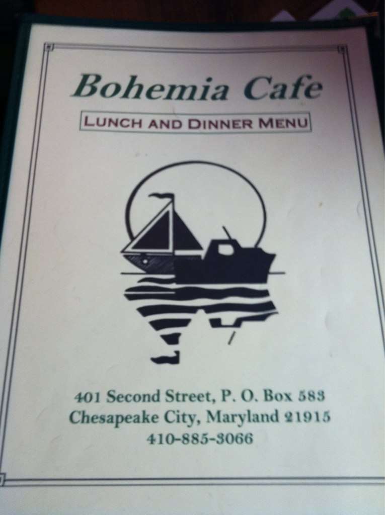Menu at Bohemia Cafe & Bakery, Chesapeake City
