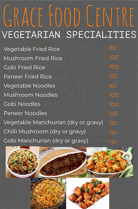 Menu of Grace Food Centre, Perambur, Chennai