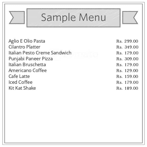 Menu of The Sardaar Saab Cafe, Hauz Khas, New Delhi
