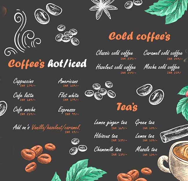 Menu of Hidden Heaven Kitchen & Cafe, Gachibowli, Hyderabad