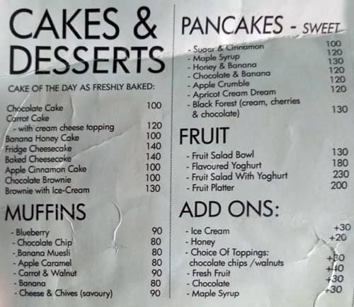 Menu at Open Hand Cafe & Shop Varanasi, Varanasi