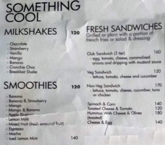 Menu at Open Hand Cafe & Shop Varanasi, Varanasi