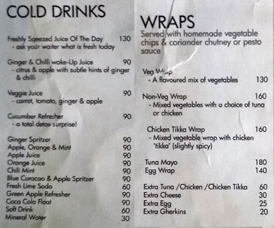 Menu at Open Hand Cafe & Shop Varanasi, Varanasi
