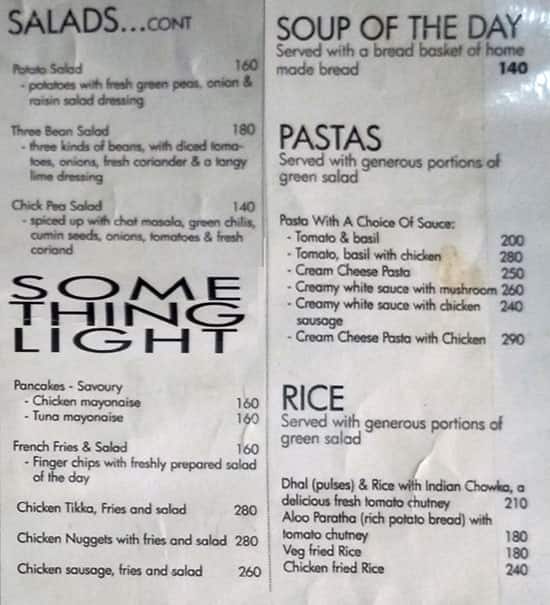 Menu at Open Hand Cafe & Shop Varanasi, Varanasi