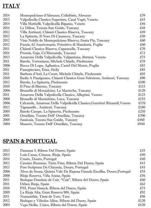 Menu at Goodman - Mayfair steakhouse, London, 24-26 Maddox St