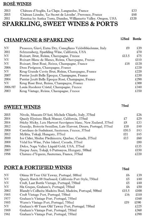 Menu at Goodman - Mayfair steakhouse, London, 24-26 Maddox St