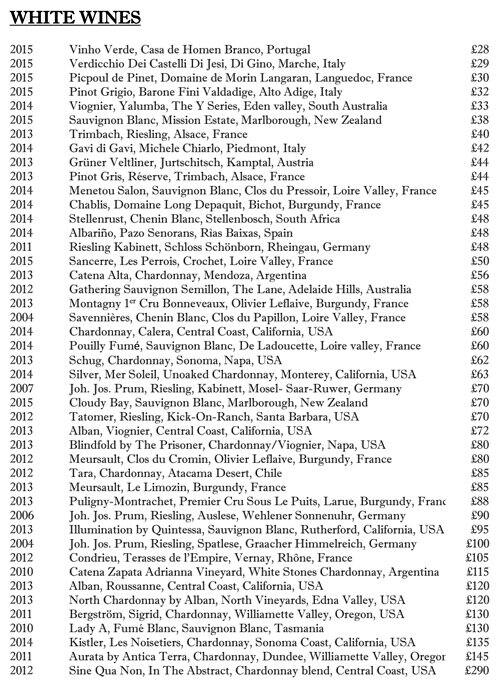 Menu at Goodman - Mayfair steakhouse, London, 24-26 Maddox St